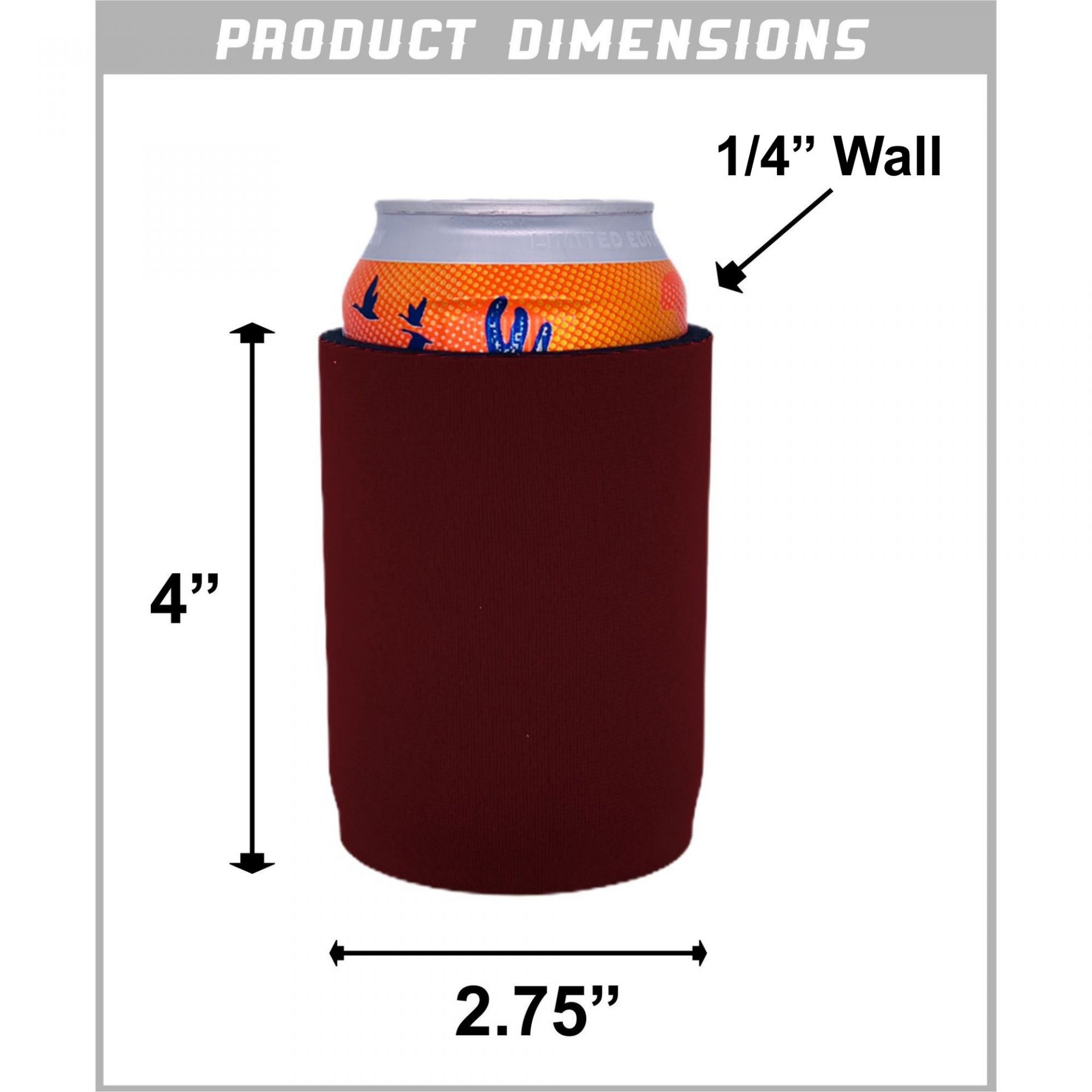Blank Thicker Neoprene Full Bottom Can Coolie | Wholesale Coolies