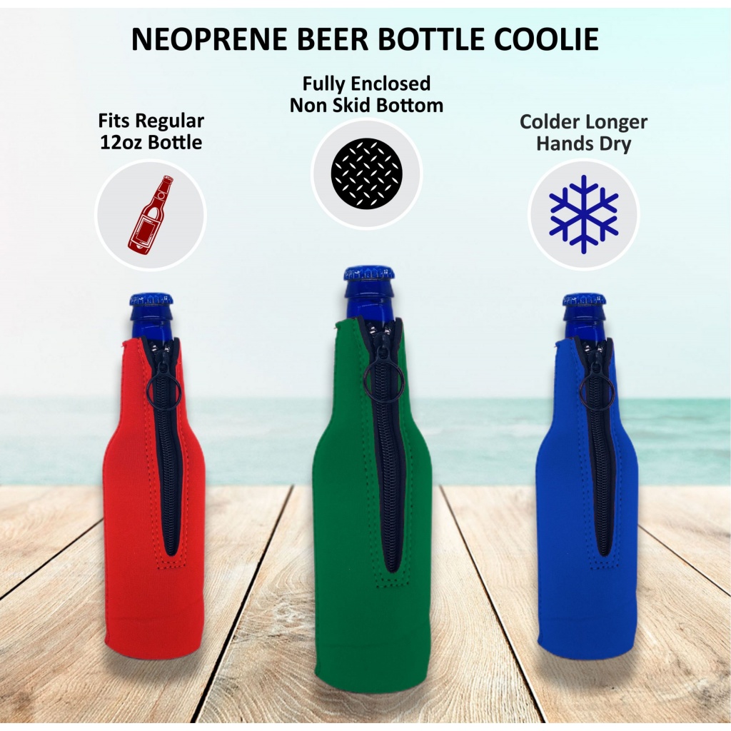 Blank Neoprene Zipper Bottle Coolie – Wholesale Coolies